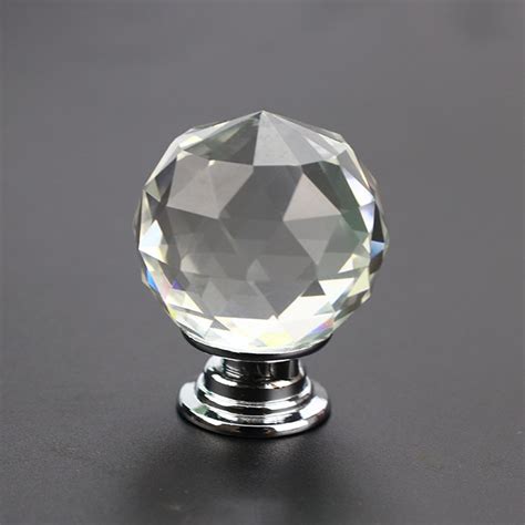 Diamond Shape Crystal Glass Knobs Cupboard Drawer Grandado