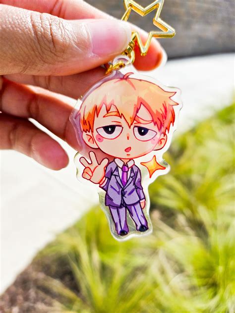 Mp100 Charm Keychains Mob Dimple And Reigen Acrylic Etsy Charmed