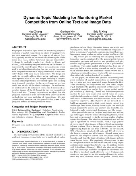 Dynamic Topic Modeling For Monitoring Market Competition From