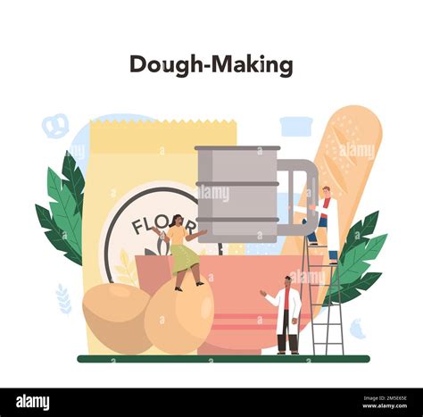 Baking Industry Concept Baking Pastry Process Bakery Worker Making
