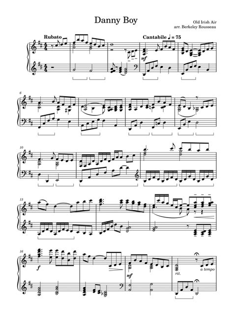 Danny Boy Piano Solo Digital Sheet Music Sheet Music Plus