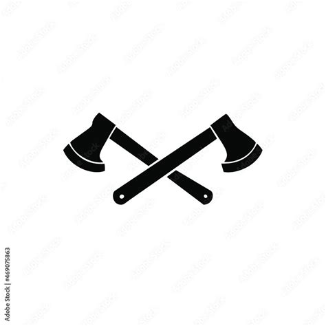 Cross Ax Symbol Logo Tattoo Design Stencil Vector Illustration Stock Vector Adobe Stock