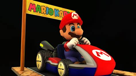 3d Mario With The Kart Fine Model Turbosquid 2043856