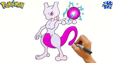 Pokemon Drawing How To Draw Mewtwo Step By Step Pokemon Youtube