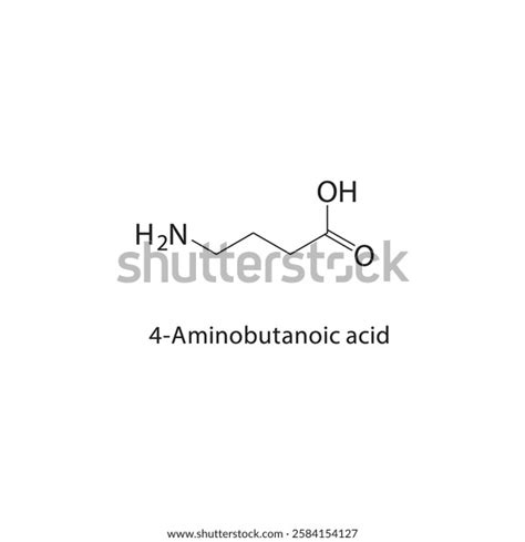 4 Aminobutanoic Acid Skeletal Structureamino Acid Compound Stock Vector