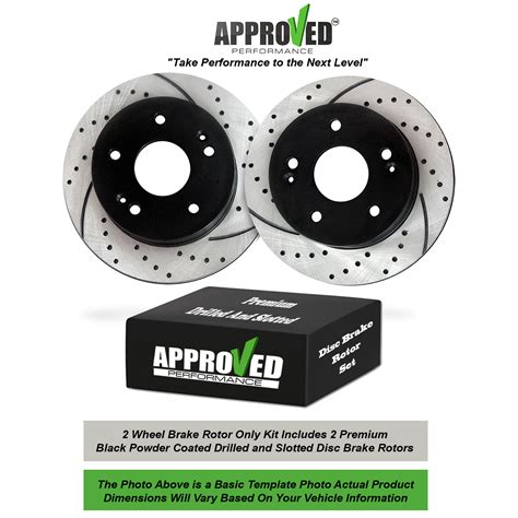 Rear Set Premium Drilled And Slotted Disc Brake Rotors Pair Rotors