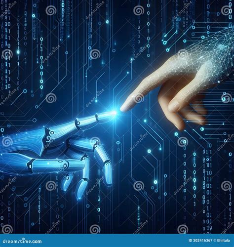 Generative AI Hands Of Robot And Human Touching Stock Illustration Illustration Of Robotic