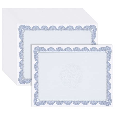 Navy Blue Floral Certificate Paper Ideal For Awards Diplomas 85x11