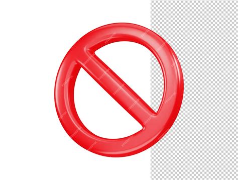 3d 빨간색 금지 기호 없음 아이콘 경고 또는 중지 기호 안전 위험 격리 벡터 일러스트 레이 션 프리미엄 Psd 파일