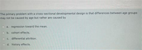 Solved The Primary Problem With A Cross Sectional