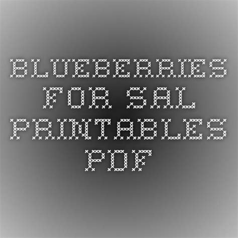 Blueberries For Sal Pdf Printables Literature Project Kindergarten