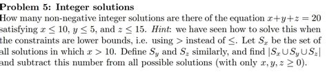 Solved Problem Integer Solutions How Many Non Negative Chegg Com