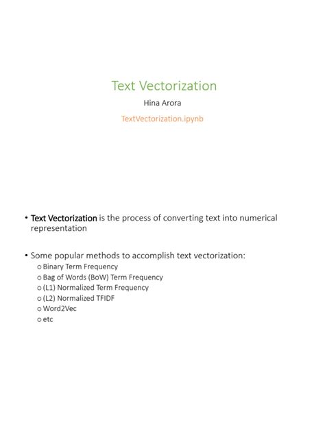 Text Mining Vectorization Pdf Computing Applied Mathematics