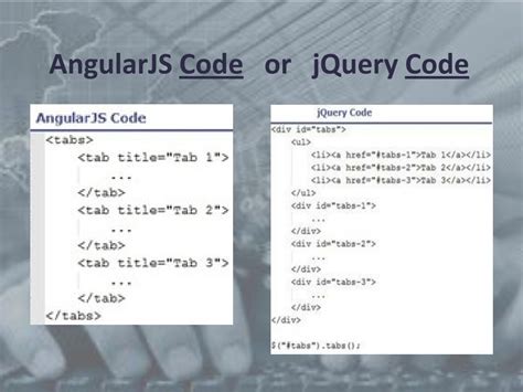 ppt difference between angularjs and jquery powerpoint presentation