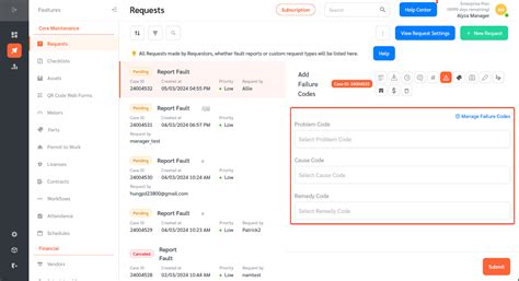 Failure Codes Facilitybot Facilities Management Software