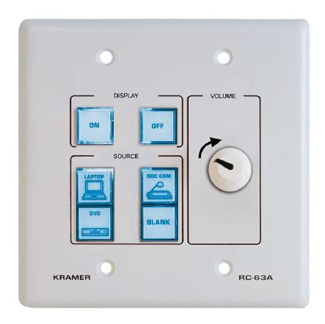 Kramer RC 63A US 6 Button KNET Control Keypad With Knob White