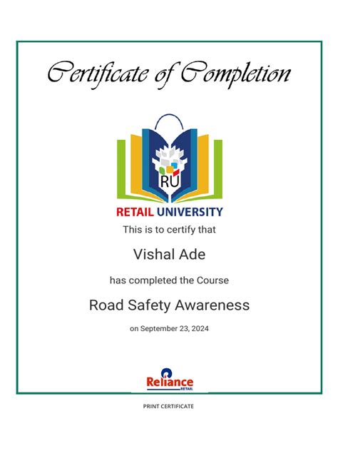 Retail Certificate Learn And Grow Pdf