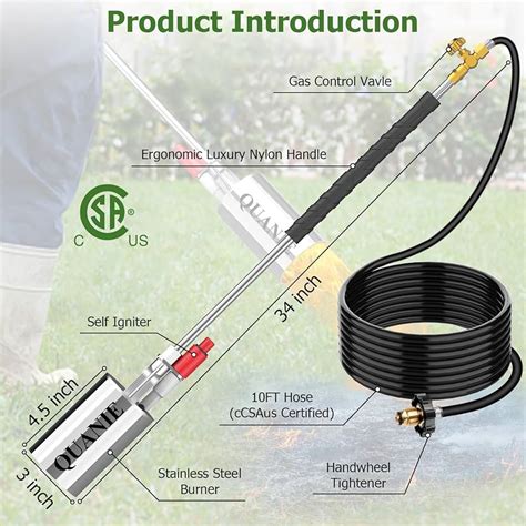 Quanie Propane Torch Weed Torch Heavy Duty Blow Torch With Flame