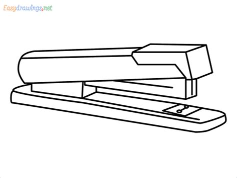 How To Draw A Stapler Step By Step Easy Phase