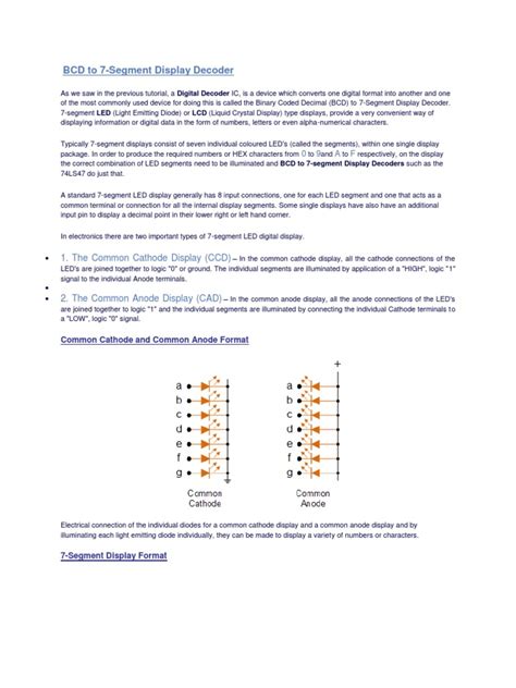 Bcd To Seven Segment Pdf Binary Coded Decimal Light Emitting Diode