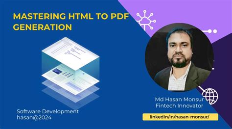 Md Hasan Monsur On Linkedin Mastering Html To Pdf Generation Dinktopdf A Comprehensive Guide