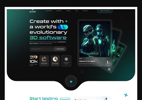 Landing Page For A Worlds Evolutionary 3d Software On Behance