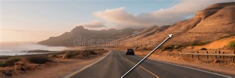 Simple Coordinate System Diagram Displaying Cardinal Directions With Road Alignment Stock