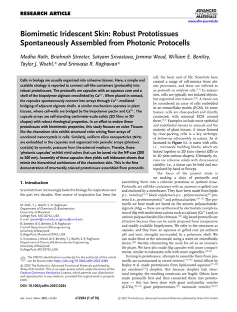 Pdf Biomimetic Iridescent Skin Robust Prototissues Spontaneously