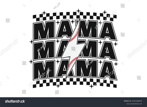 Baseball Mama Retro Mom Lightning Bolt Stock Vector Royalty Free
