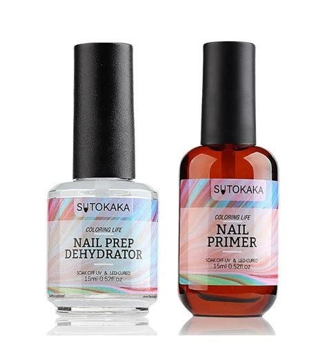 Sutokaka 네일 프렙 탈수기 및 프라이머 세트 아크릴 네일용 15ml 무산성 화상 방지 빠른 공기 건 티몬