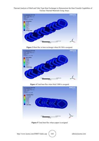 THERMAL ANALYSIS OF SHELL AND TUBE TYPE HEAT EXCHANGER TO DEMONSTRATE