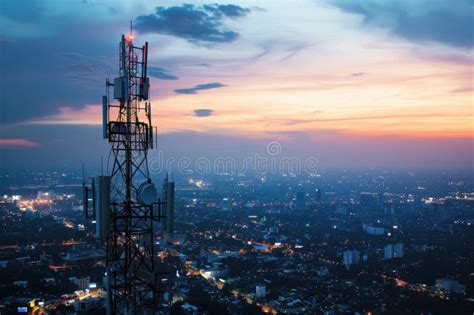 Wireless Mobile Network Coverage Concept With Antennas And Signal