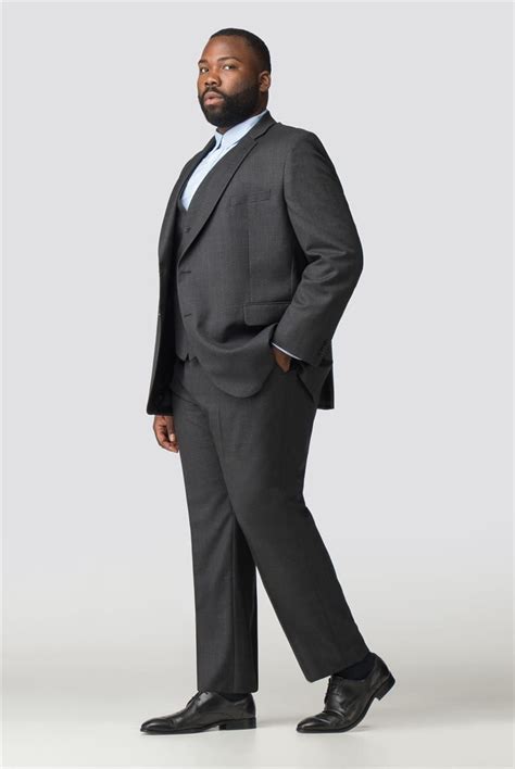 Scott And Taylor Big Tall Charcoal Check Suit Big And Tall Suits