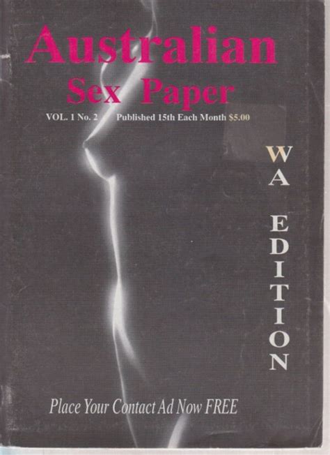 Australian Sex Paper Vol 1 No 2 Wa Edition Elizabeths Bookshop