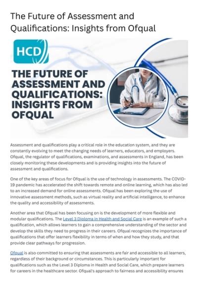 The Future Of Assessment And Qualifications Insights From Ofqual