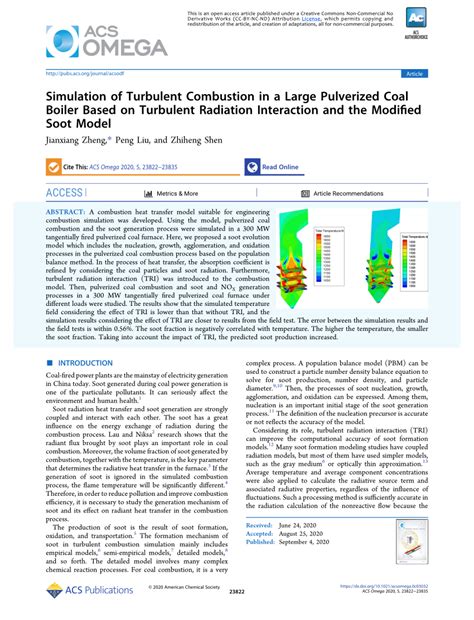 Pdf Simulation Of Turbulent Combustion In A Large Pulverized Coal Boiler Based On Turbulent