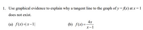 Solved Use Graphical Evidence To Explain Why A Tangent Chegg Com