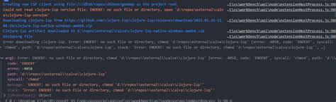 clojure lsp does not automatically start when using vscode on windows