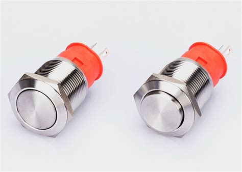 Waterproof Protection 24v Push Button Light Switch Metal 19mm Panel Mount