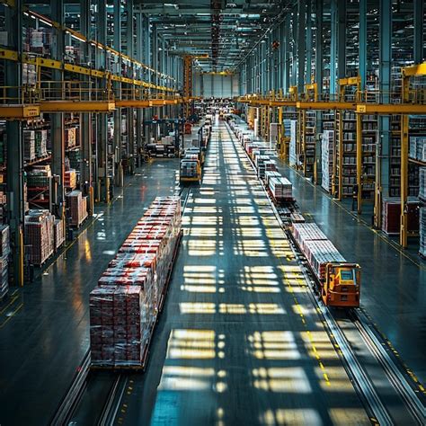 Advanced Shipping Warehouse With Automated Sorting Systems For