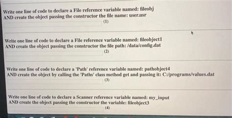Solved Write One Line Of Code To Declare A