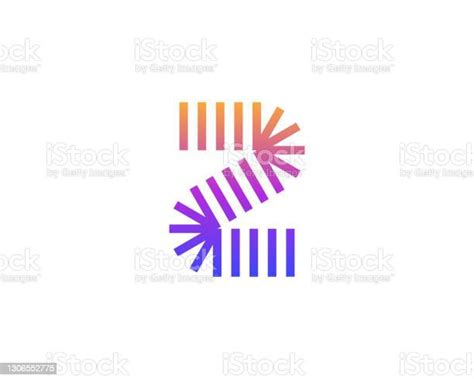 밝은 그라데이션 선 줄무늬에서 추상 문자 Z 응용 프로그램 아이콘 로고 타입 디자인 템플릿입니다 벡터 아이콘 로고 디자인 0명에 대한 스톡 벡터 아트 및 기타 이미지