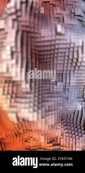 3d Abstract Cubes Form Background Seamless Loop Wavy Surface With Ripples And Squares Vibrant