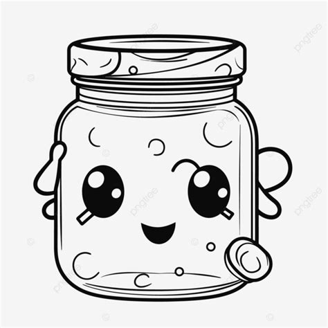 항아리 색칠 개요 스케치 드로잉에 귀여운 얼굴 벡터 잼 그리기 잼 개요 잼 스케치 Png 일러스트 및 벡터 에 대한 무료 다운로드 Pngtree