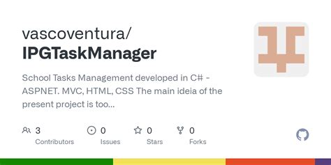 Github Vascoventuraipgtaskmanager School Tasks Management Developed In C Aspnet Mvc