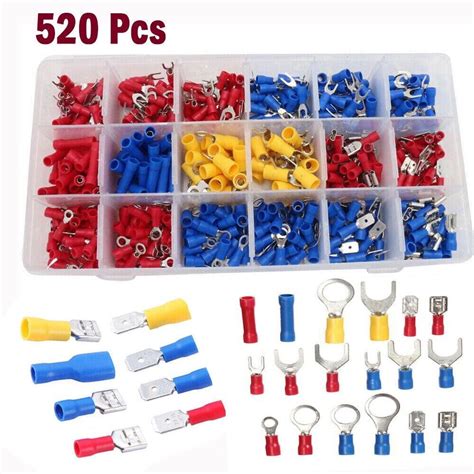 Tachi 520 Pcs Electrical Connectors Insulated Wire Terminals Kit