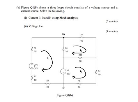 Solved B Figure Q1 B Shows A Three Loops Circuit Consists Chegg Com