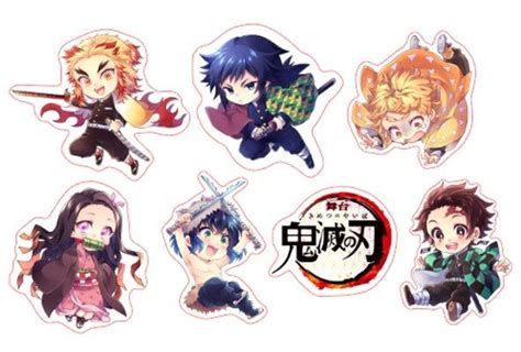 Аниме наклейки клинок рассекающий демонов 50 фото