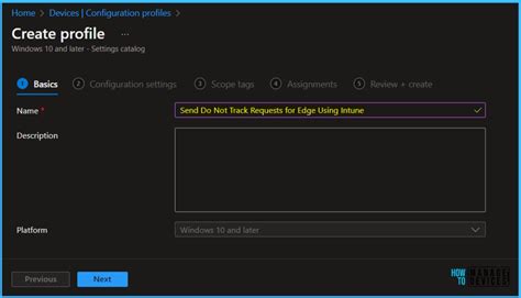 set do not track for browsing activity in edge using intune htmd blog