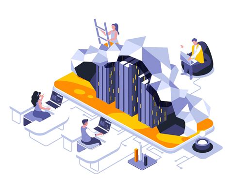 Cloud Computing Isometric Design 1434892 Vector Art At Vecteezy